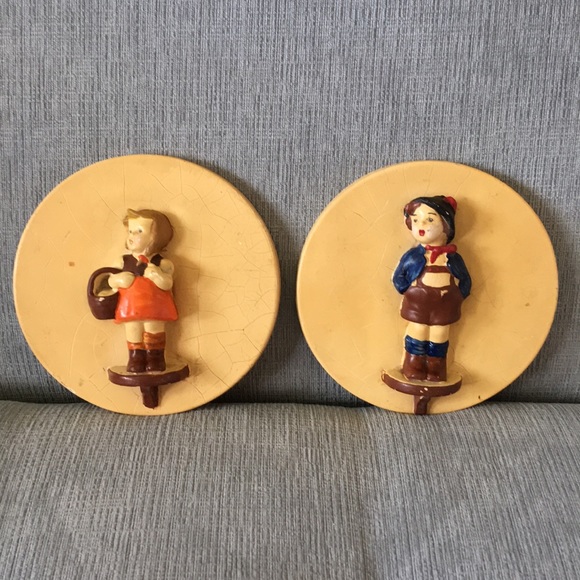 Hand Crafted | Accents | Vtg Hand Painted 3d Hummel Boy And Girl ...
